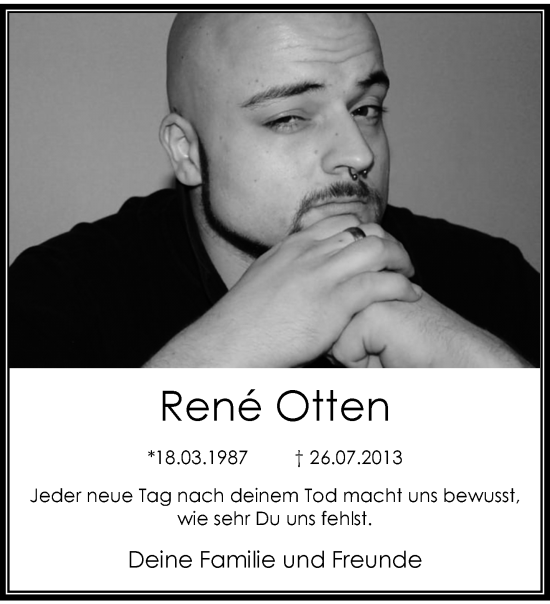 Traueranzeigen von René Otten | Trauer und Gedenken
